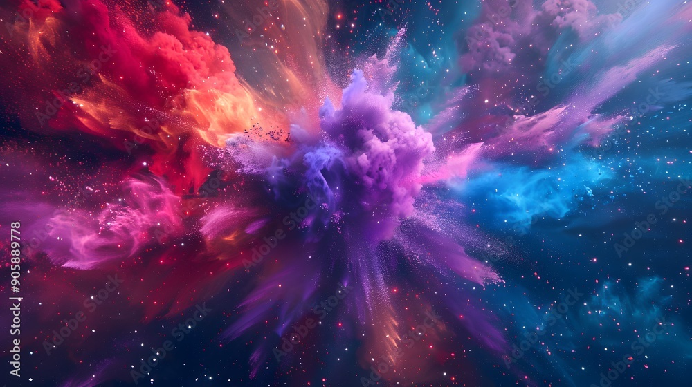 Cosmic Color Explosion, An 8K wallpaper featuring a stunning paint ...