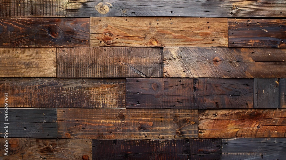 Rustic Reclaimed Wood Wall Texture: A close-up shot of a weathered wood ...