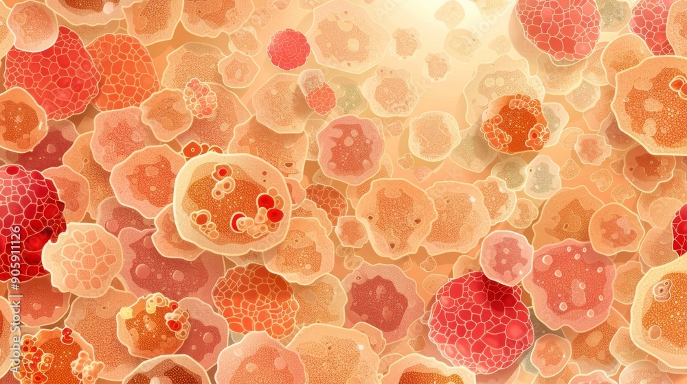 Abstract Orange Cell Pattern: A mesmerizing, abstract background ...