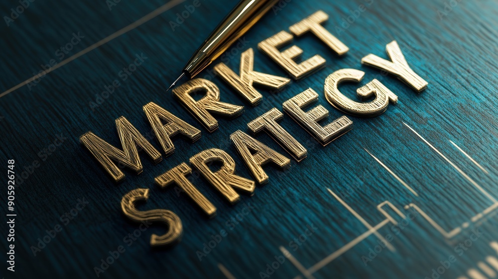 illustration a hand drawing, business corporate logo, says in gold ...