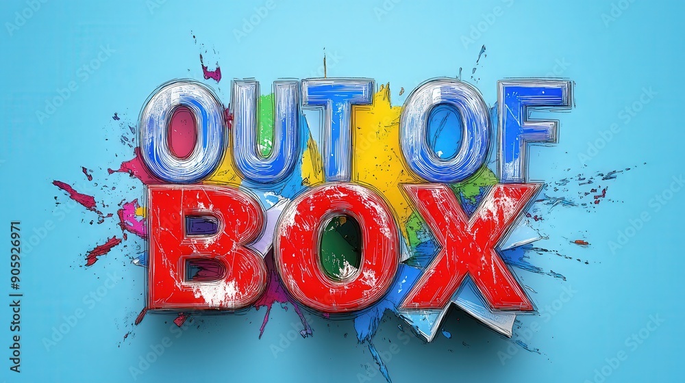 illustration a hand drawing, business corporate logo, says "out of the ...