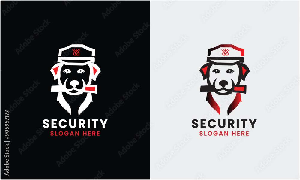 Dog security guard, carton dog safety sign, pet safe police cap ...