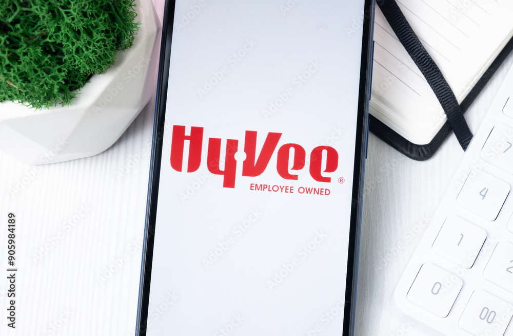 New York, USA - 1 August 2024: Hy Vee Logo on Phone Screen, Company ...