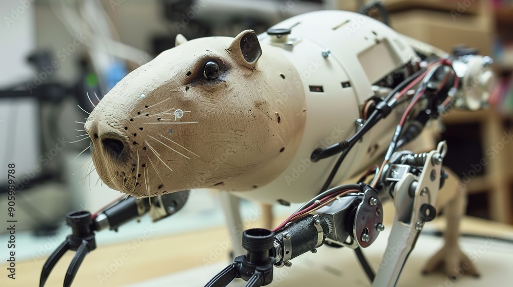 Capybara Building a Robot: A Unique Scene of a Capybara Engaged in ...