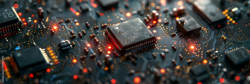 ภาพประกอบสต็อก Innovative Digital Chip CPU: A Visual Journey Through ...