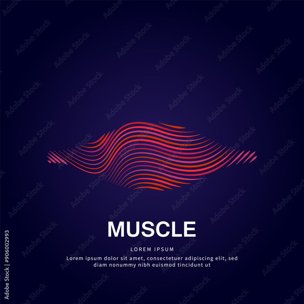 Human muscle medical structure. simple line art muscle Vector logotype ...