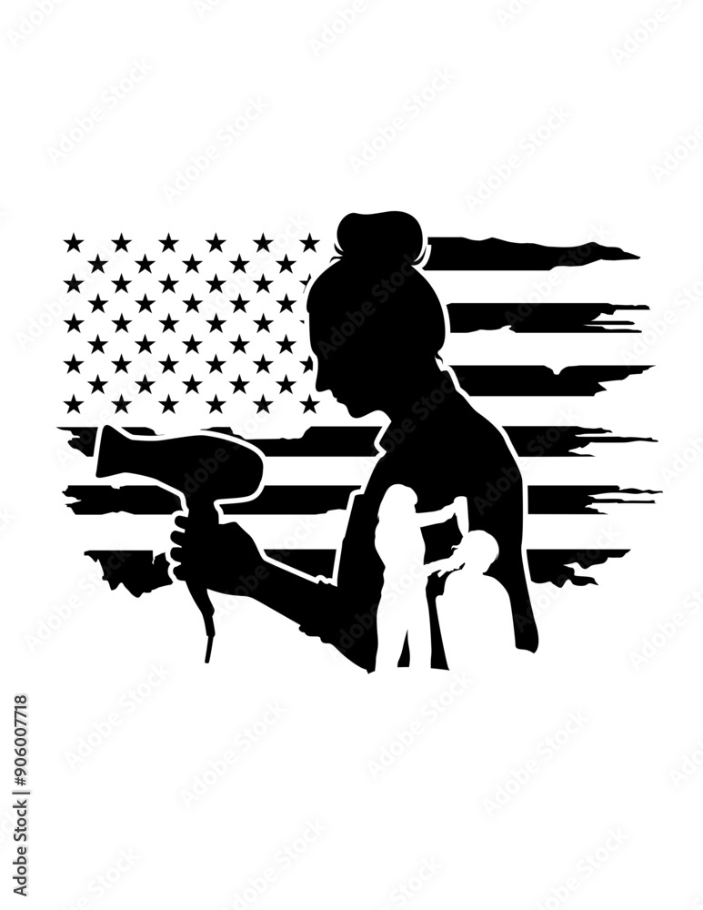 Vetor de US Salon Hair Stylist Illustration, Hair Hustler Clipart, Hair ...