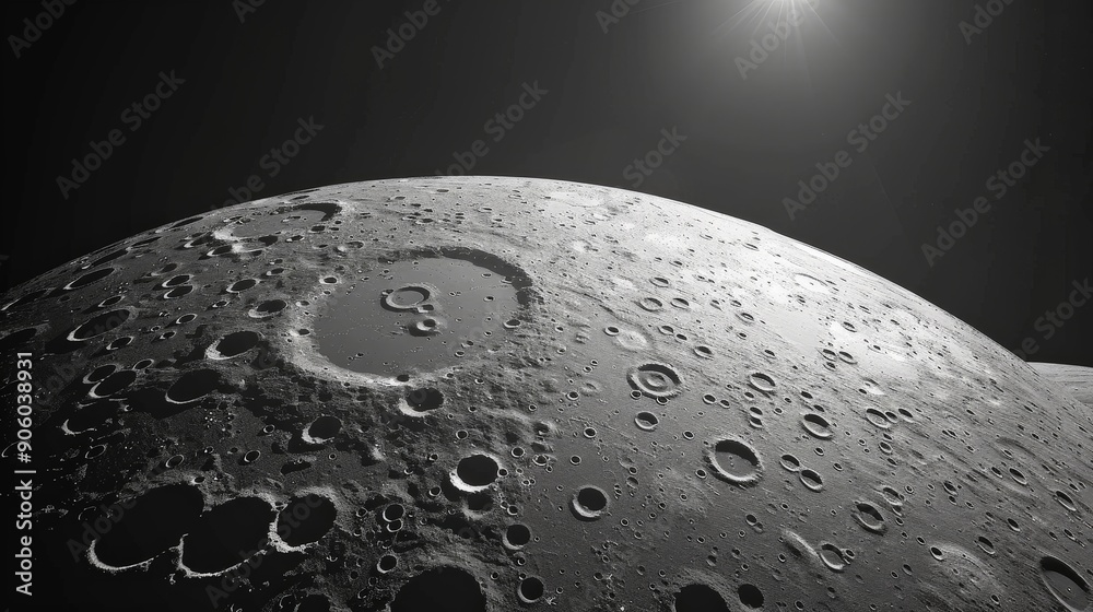 The moon's surface is pockmarked with craters from countless impacts ...