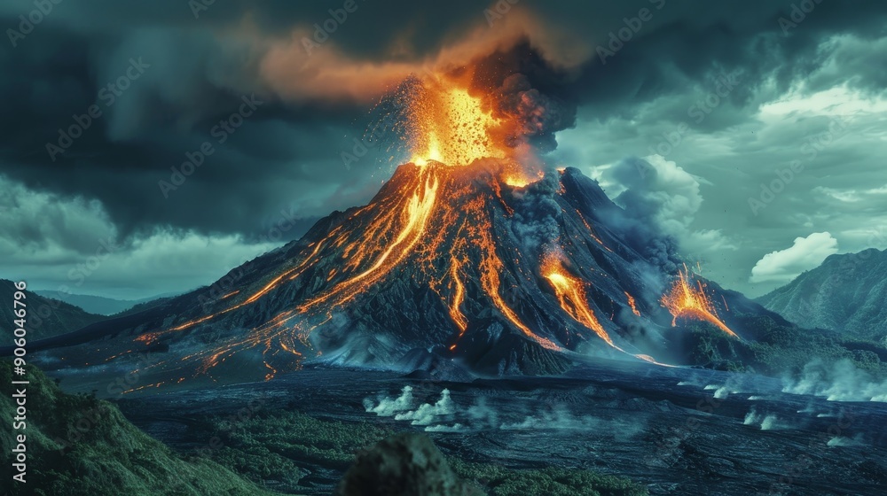 Volcanoes shape the earth surface, creating new landforms and ...