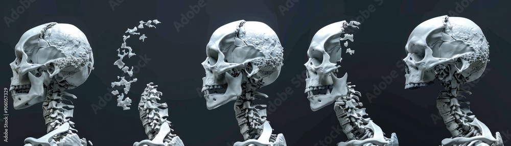 Detailed 3D render of a skeleton with connective tissue disease ...