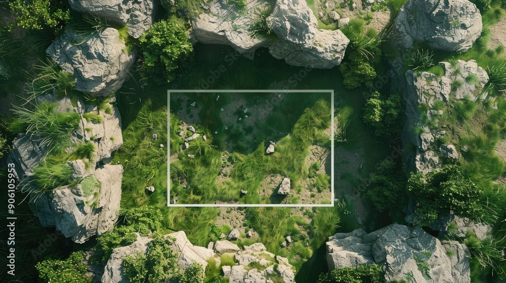 Realistic green battle map with frame background, AI generated for ads ...