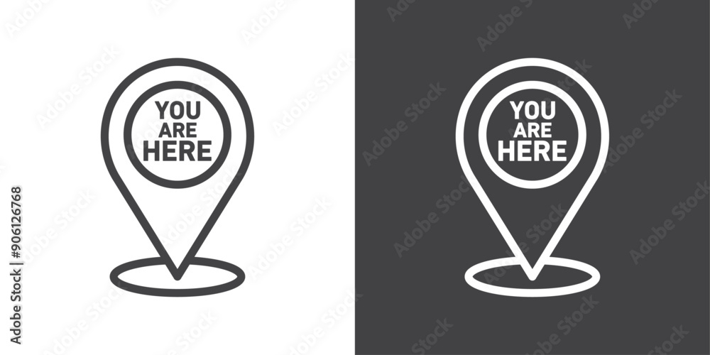 You are Here Pointer Icon vector logo set collection for web app ui Stock Vector | Adobe Stock
