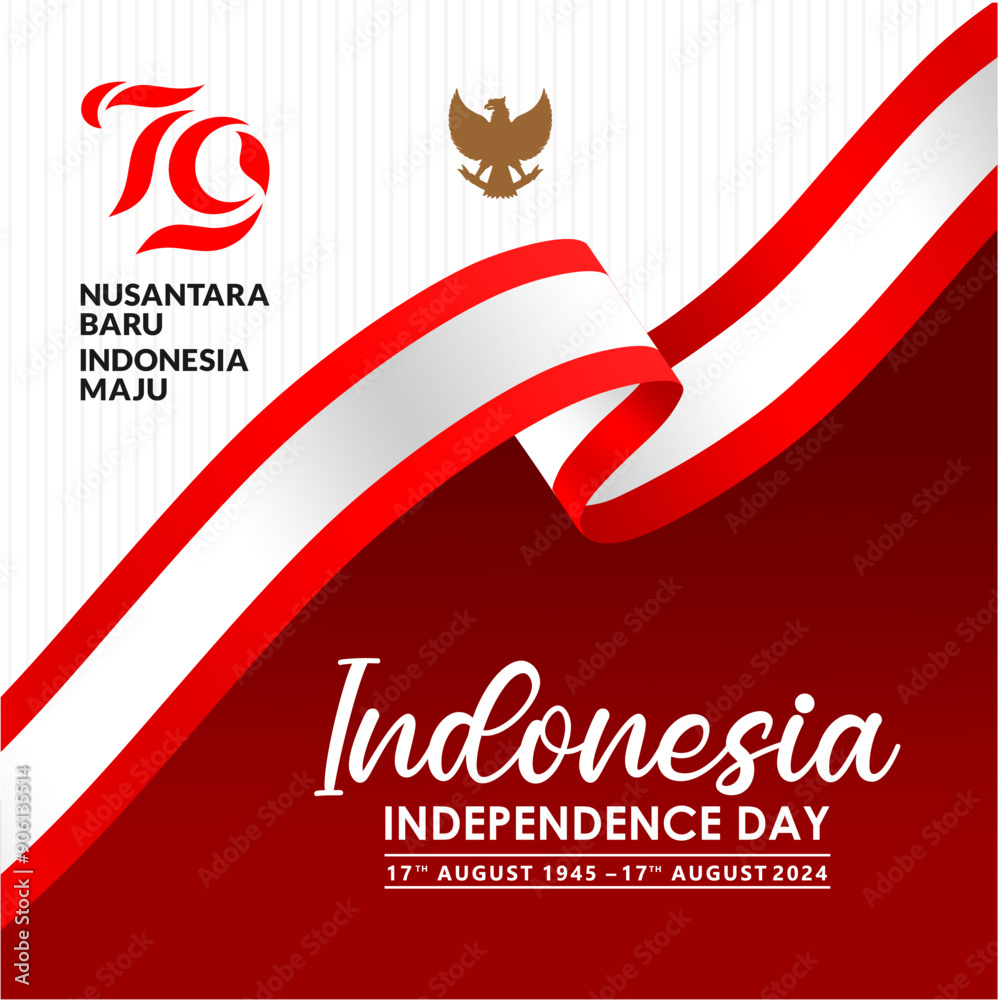 79th Independence day of Indonesia exclusive background with official ...