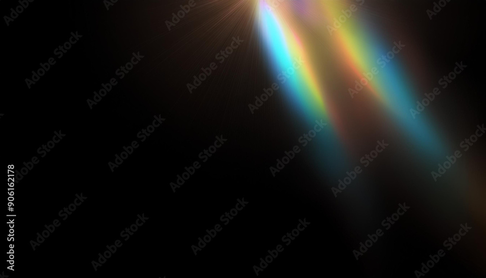 prism light leak texture for photo overlay and effect. lens flare in abstract background. bokeh ...