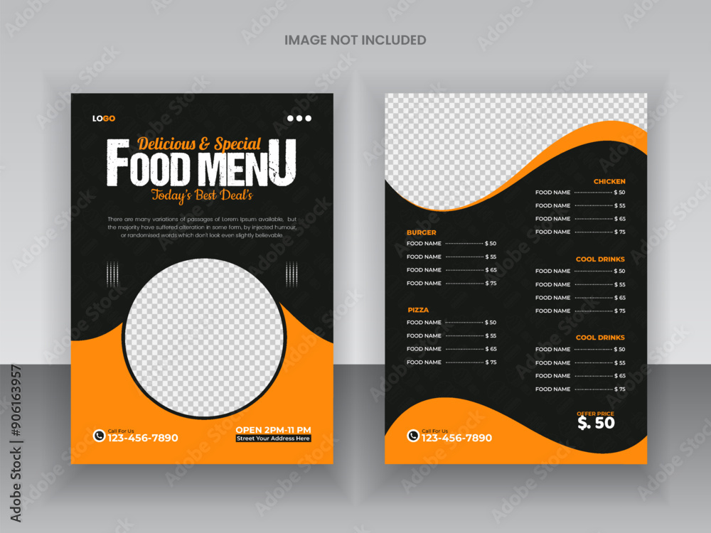 Editable Restaurant Delicious Food Menu Design Template healthy food ...