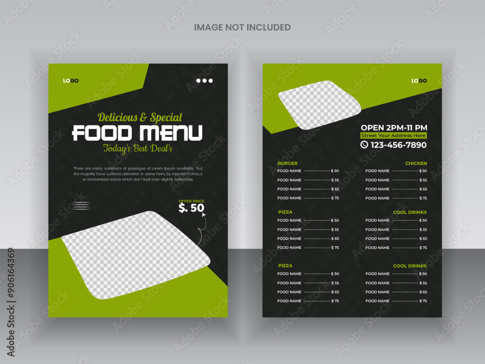 Restaurant Delicious Food Menu Design Template healthy food flyer and ...
