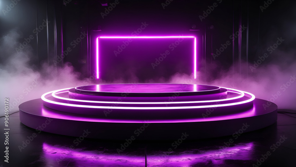 Futuristic Stage Design Featuring Striking Neon Lights Combined with ...
