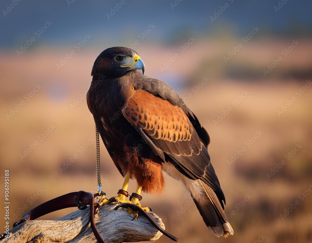 Falconry. Harris hawk (Parabuteo unicinctus) bird of prey on display ...
