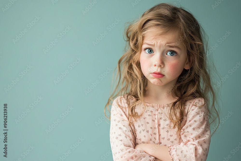 Confused expression model shoot, child looking puzzled wide eyed raised ...