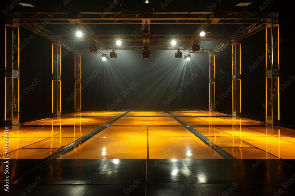 Modern dance stage light background with spotlight illuminated for ...