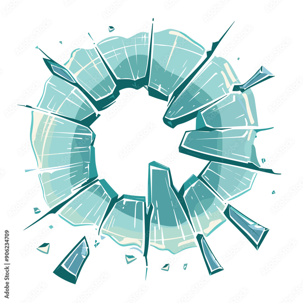 Shattered glass vector illustration representing breakage destruction ...