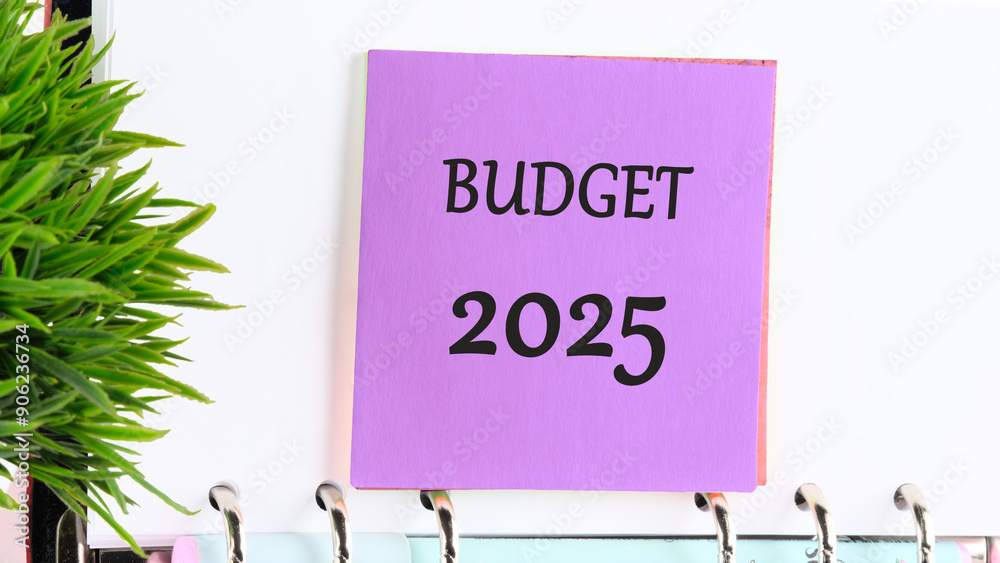 Conceptual budget 2025 symbol. Copy space. Budget 2025 words written on ...