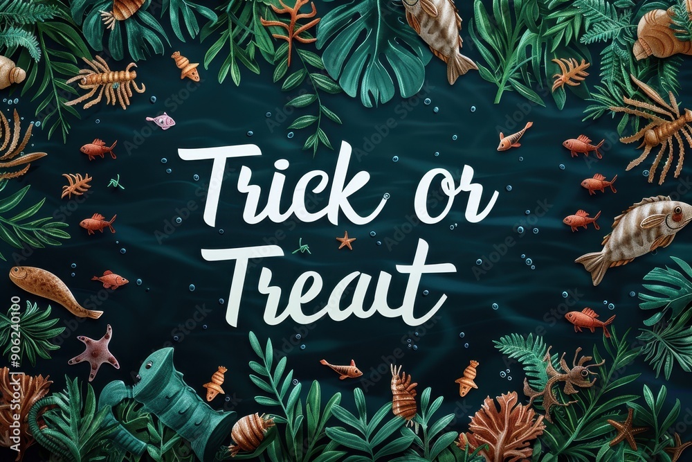 Underwater Halloween Collage: Images of underwater creatures ...