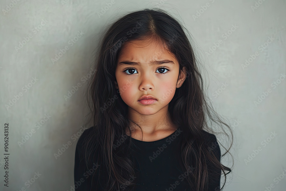 Sad expression, child model shoot, clean background, looking sad ...
