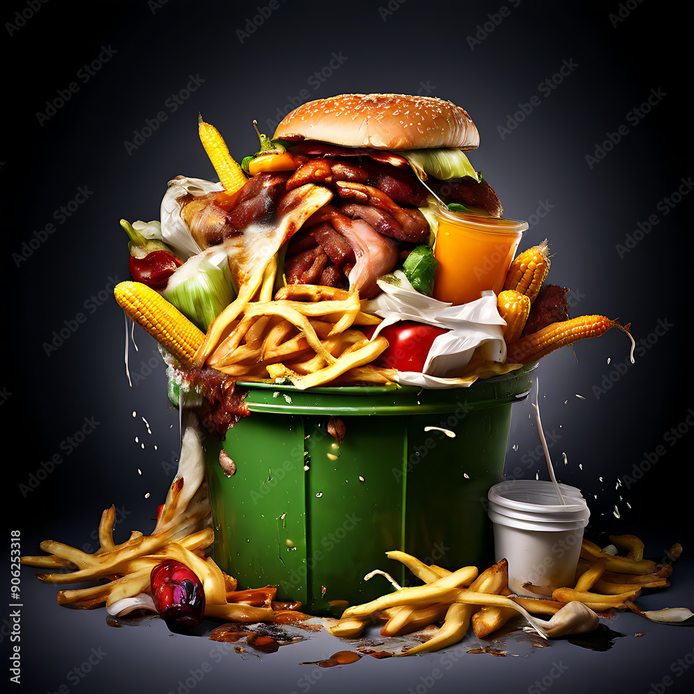 Rotten Foods - World Food Day - Foods - illustration - Food in Trash ...