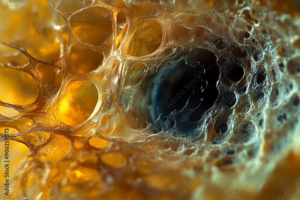 Macro shot of the cellular structure of the retina, highlighting ...