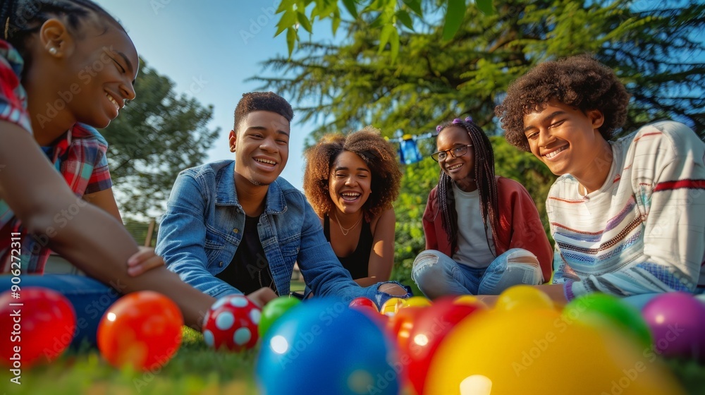 Energetic Friends Playing Outdoor Games on National Play Outside Day in ...