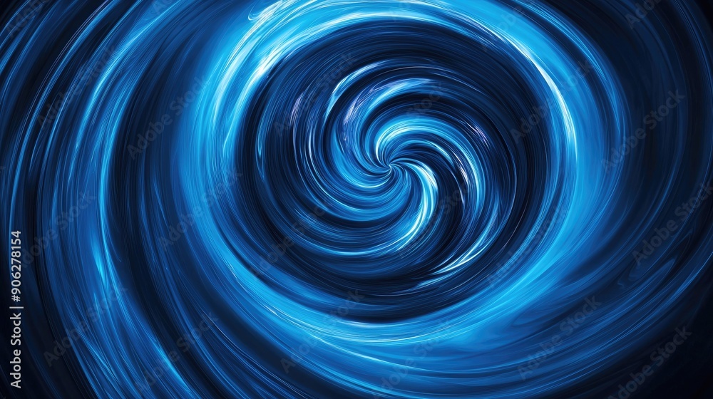 Abstract blue swirling vortex with dynamic patterns and gradients ...