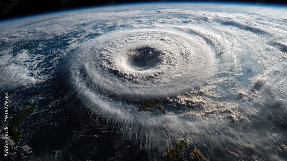 Earth with visible typhoons, illustrating the power and scale of these ...