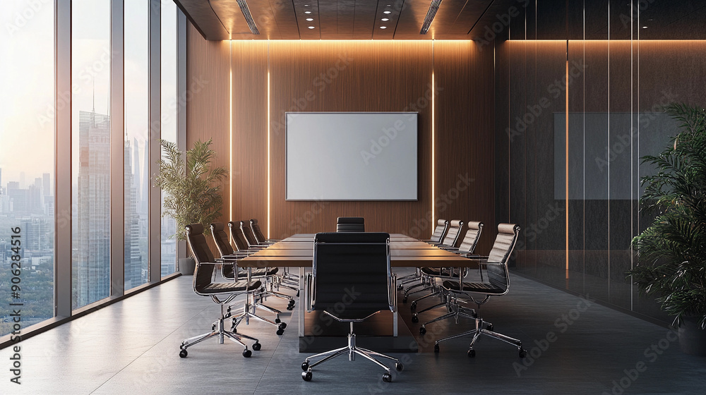Professional Zoom Background of modern, professional meeting room. with ...