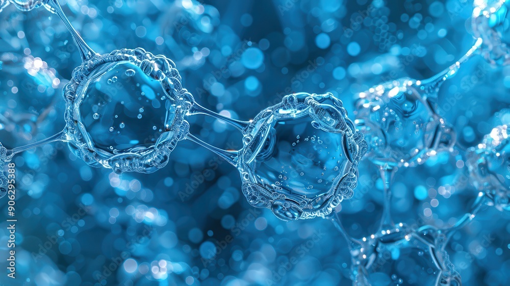 A high-resolution image of a hydrogen bond network in ice, showing the ...