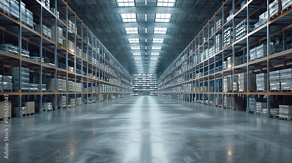 Interior of Empty Big Huge Warehouse New Large Scale Distribution ...