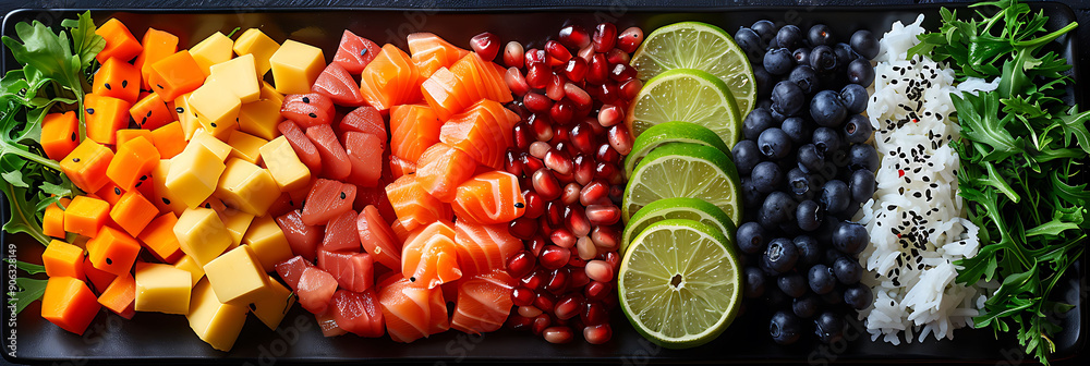 Image of a balanced meal plan featuring a variety of healthy foods ...