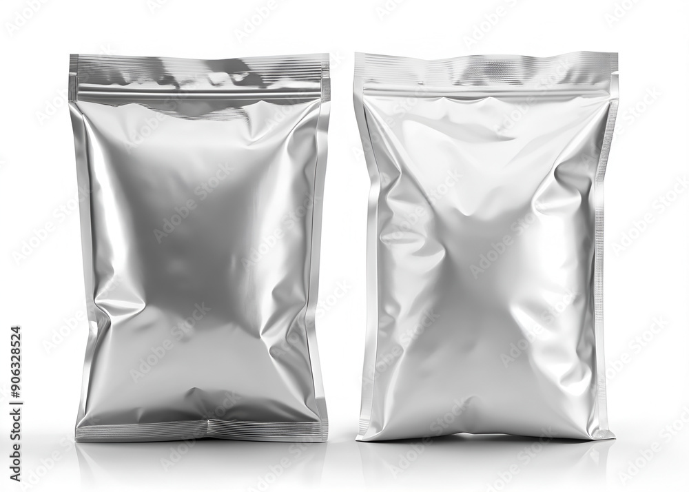 Blank chips bag mockup, food snack bag isolated on white background ...
