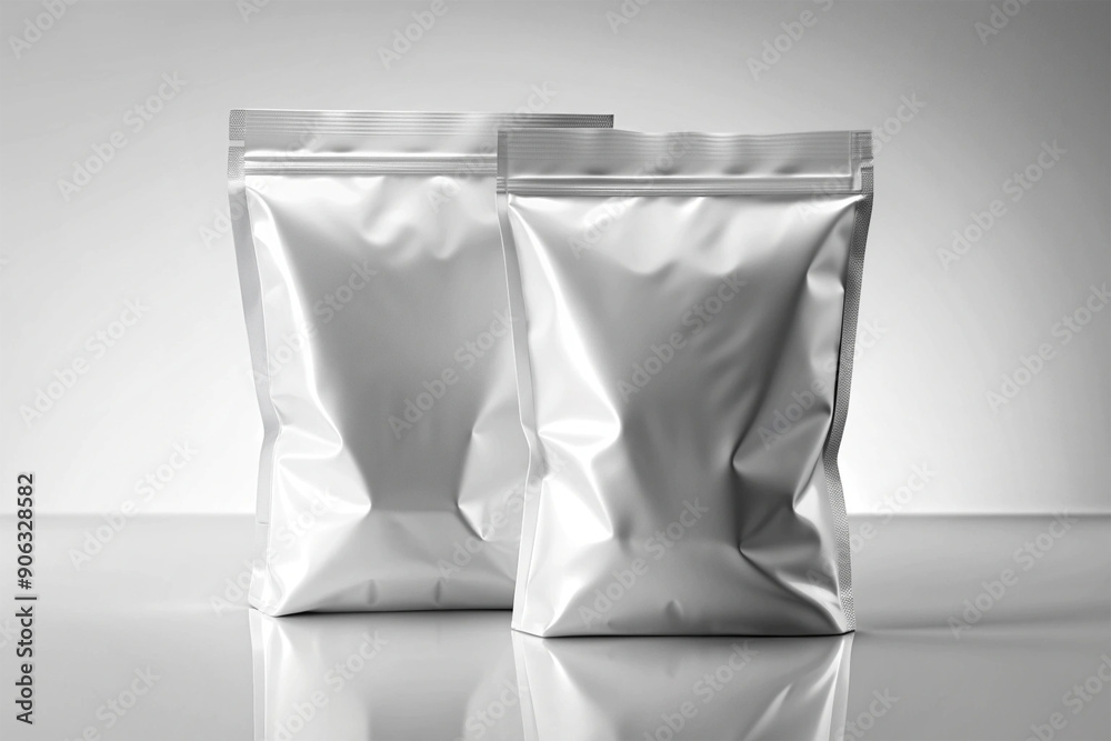 Blank chips bag mockup, food snack bag isolated on white background ...