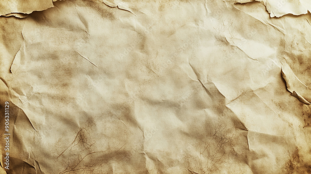 A classic old paper texture with soft sepia tones, small tears, and ...