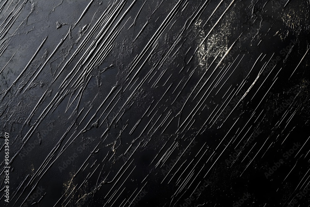 Deep black grunge texture with a network of scratches and distressed ...