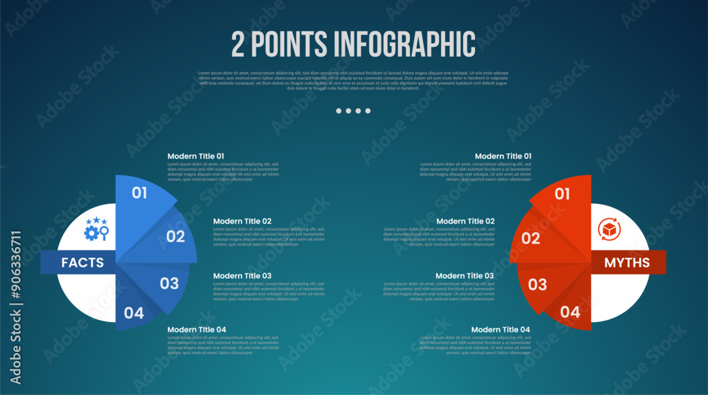 2 or two point template comparison versus things in infographic with ...