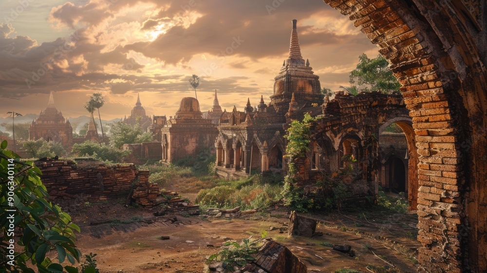 Ancient Temples Amidst Overgrown Jungle Ruins in Southeast Asia Stock ... Ancient Temples Amidst Overgrown Jungle Ruins in Southeast Asia Stock ...