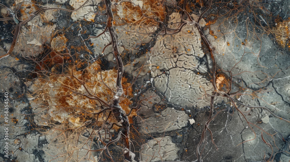 Mouse Brain Section Cells Stained With The Golgi Stain Neurons In The Mouse Cerebral Cortex On