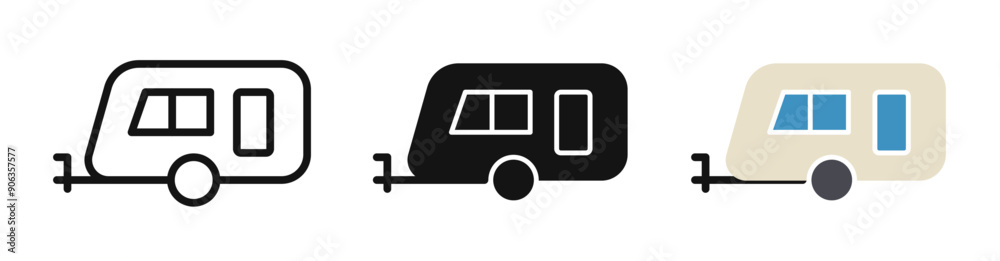 caravan vector iconicon vector collection in outlined and solid style ...