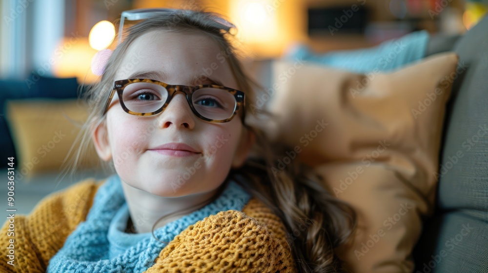 Portrait of young happy chubby down syndrome autistic autism girl model ...