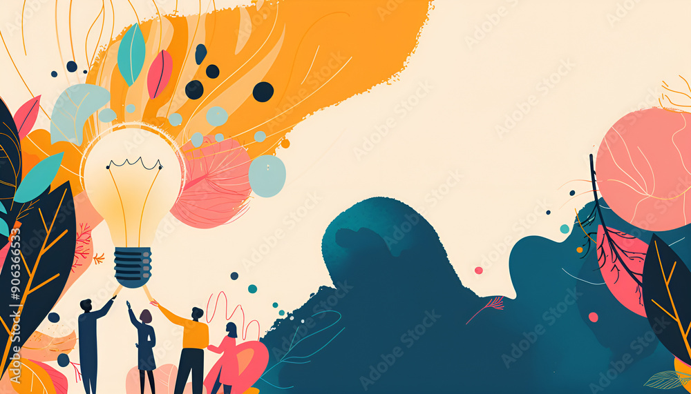 People holding hand to hand over light bulb. Creating ideas. Concept of ...