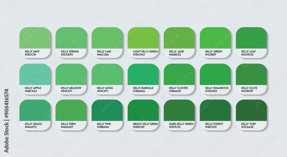 Kelly Green Color Palette, Kelly Color Guide Palette with Color Names ... Kelly Green Color Palette, Kelly Color Guide Palette with Color Names ...