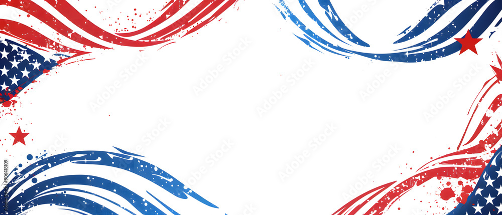 4th of July background featuring a border with the American flag ...