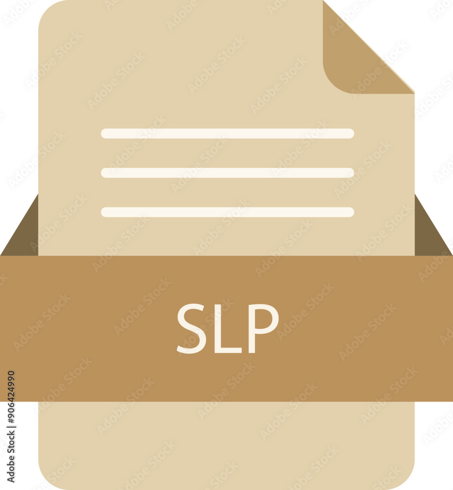 SLP file icon with color and rounded corners and folded doc Stock ...
